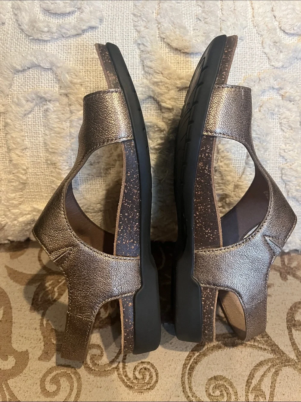 Dansko | Shoes | Dansko Metallic Bronze Opentoe Slingback Sandal | Poshmark